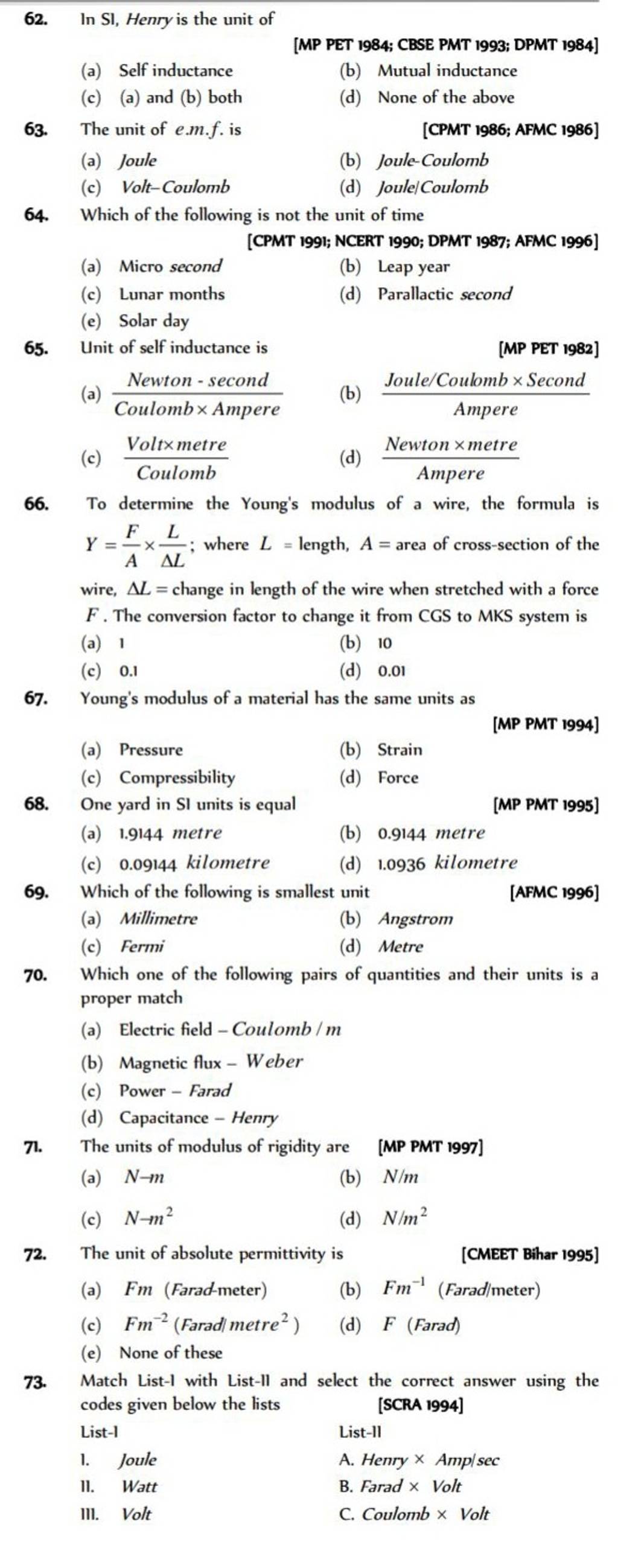 Young's modulus of a material has the same units as [MP PMT 1994] [MP PMT..