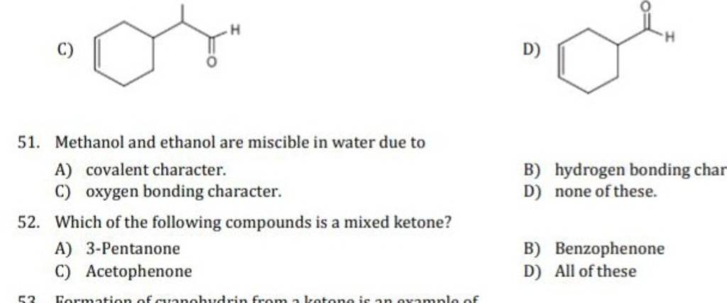 Which of the following compounds is a mixed ketone? | Filo