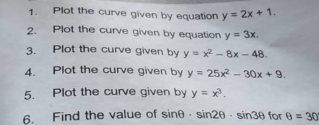 1 Plot The Curve Given By Equation Y2x1 2 Plot The Curve Given By Eq