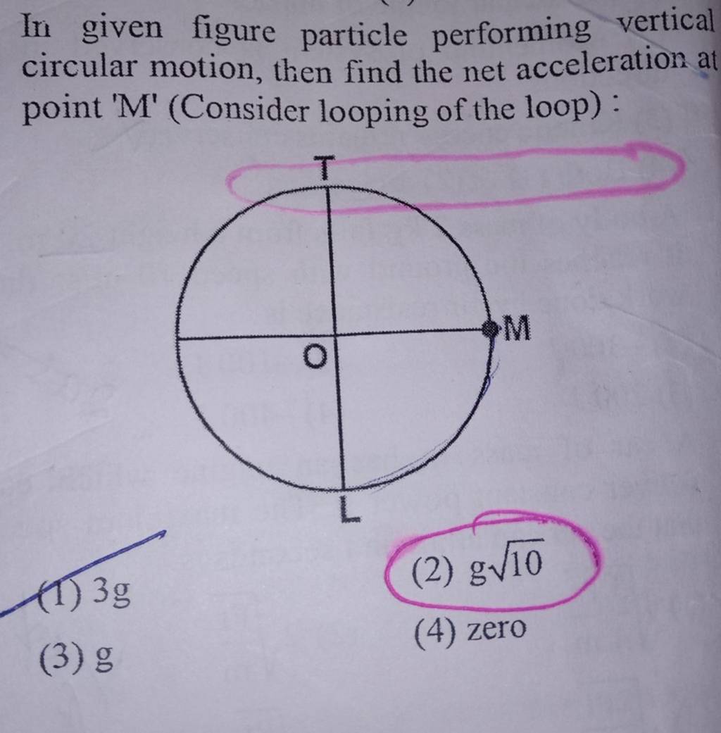 In given figure particle performing vertical circular motion, then find t..