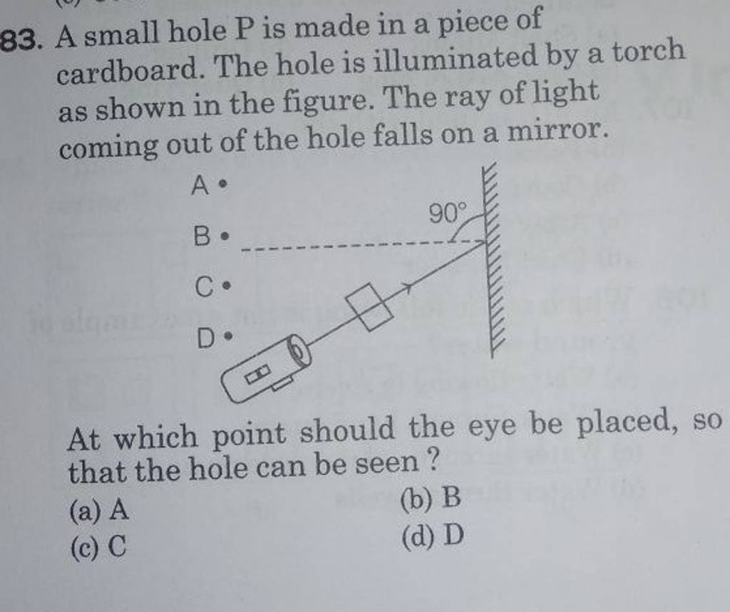 A small hole P is made in a piece of cardboard. The hole is illuminated b..