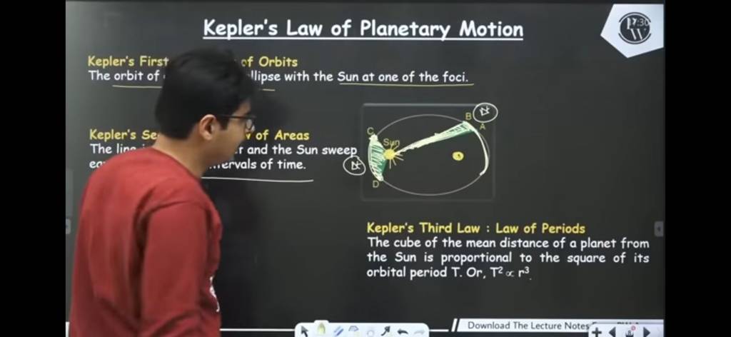 Kepler's Law of Planetary Motion Kepler's First of Orbits The orbit of,