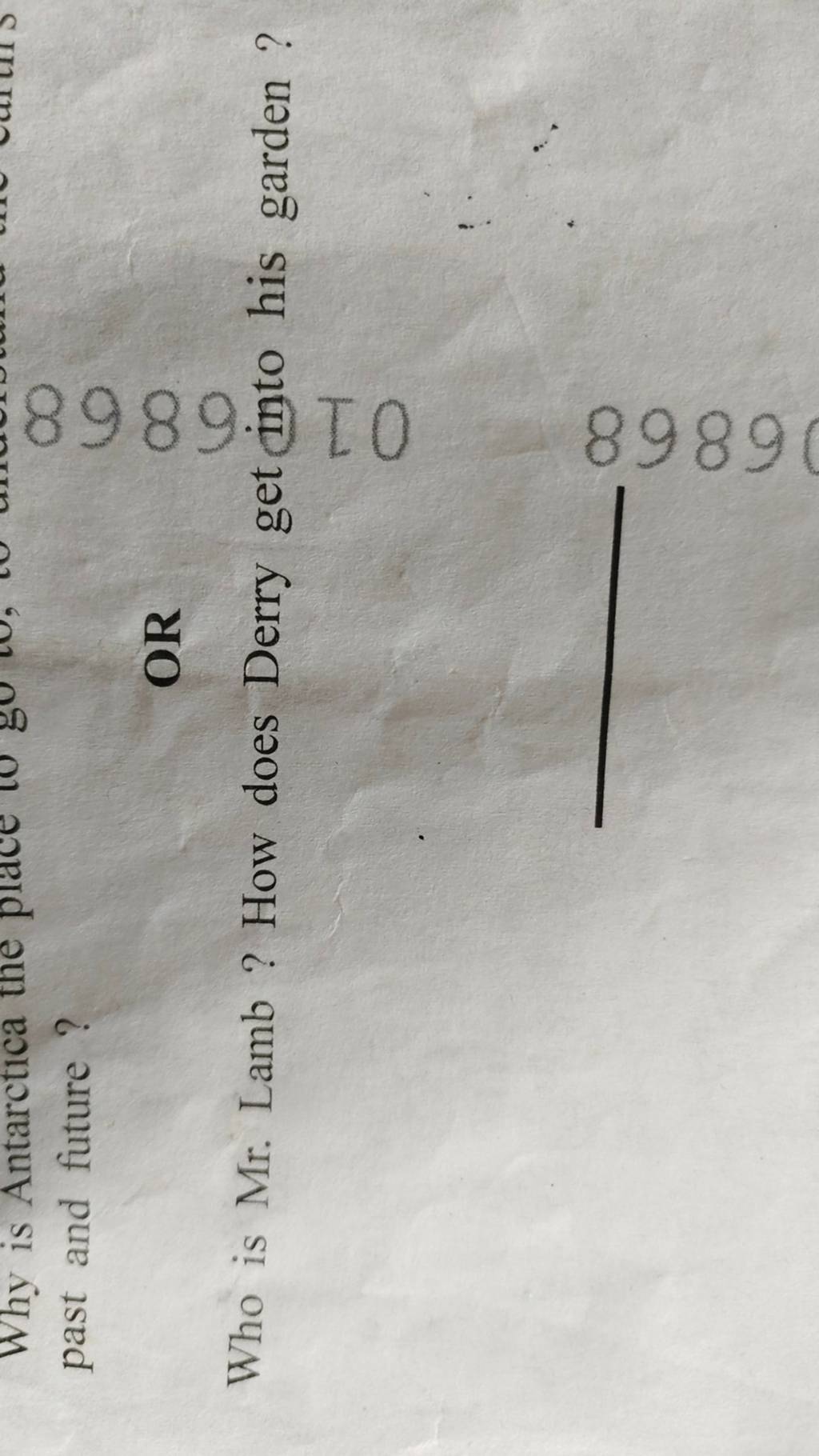 past and future ? 00 10 00 10 Who is Mr. Lamb ? How does Derry get into h..