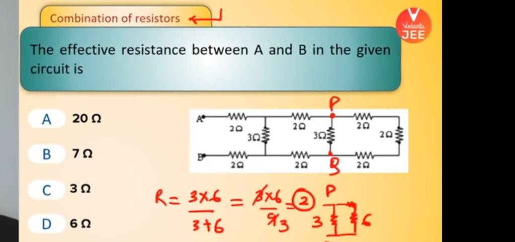 The Effective Resistance Between A And B In The Given Circuit Is C 3Ω D 6