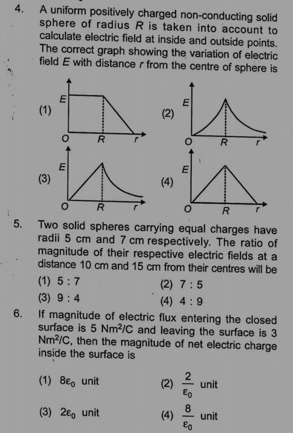 A uniform positively charged non-conducting solid sphere of radius R is t..