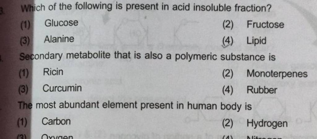 The most abundant element present in human body is | Filo