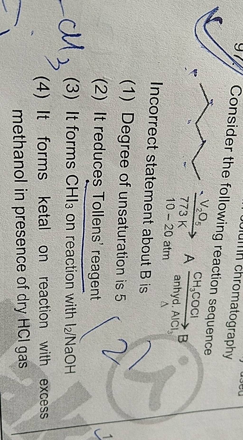 Consider the following reaction sequence Incorrect statement about B is.. Consider the following reaction sequence Incorrect statement about B is..
