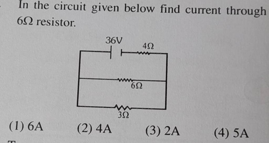 In the circuit given below find current through 6Ω resistor. | Filo In the circuit given below find current through 6Ω resistor. | Filo
