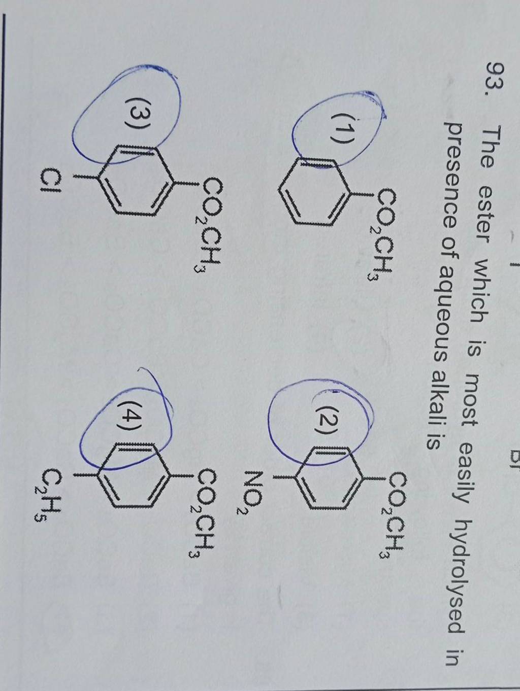The ester which is most easily hydrolysed in presence of aqueous alkali i..