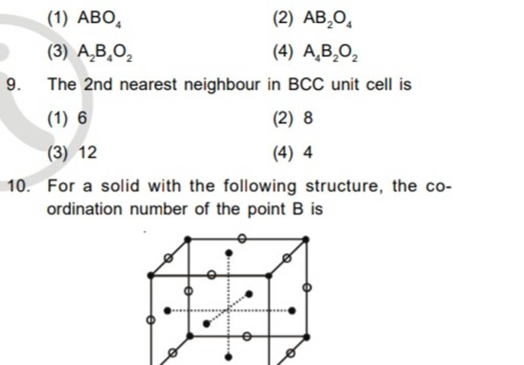 The 2 Nd Nearest Neighbour In Bcc Unit Cell Is Filo