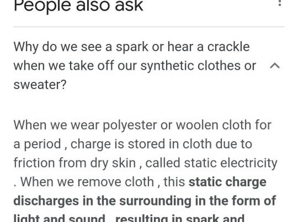 People also ask Why do we see a spark or hear a crackle when we take off