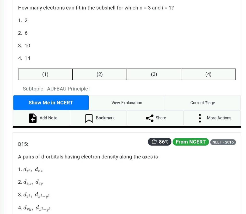 How many electrons can fit in the subshell for which n=3 and I=1? | Filo
