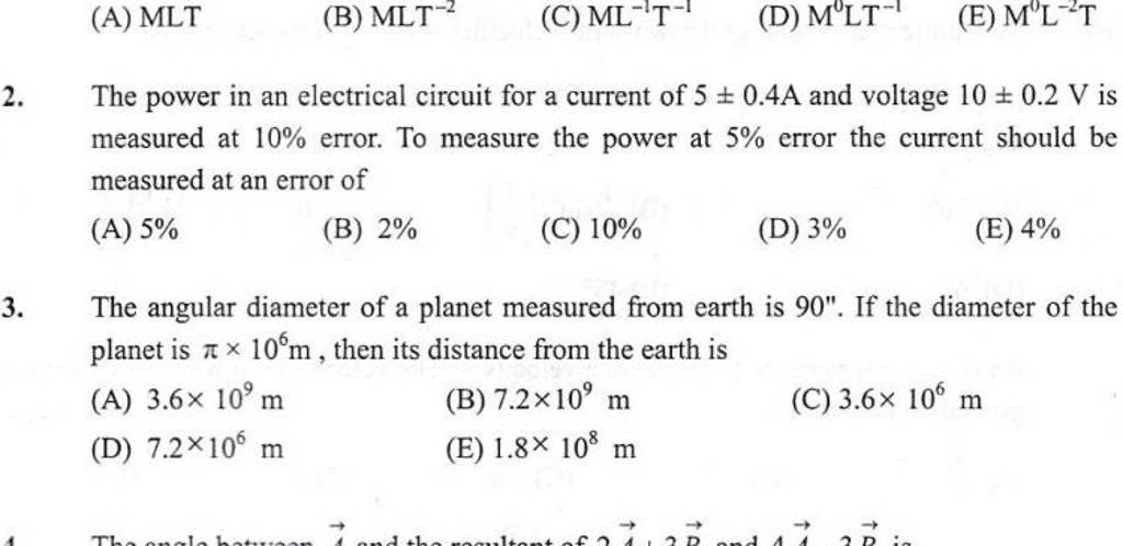 The Angular Diameter Of A Planet Measured From Earth Is 90′′ If The Diam