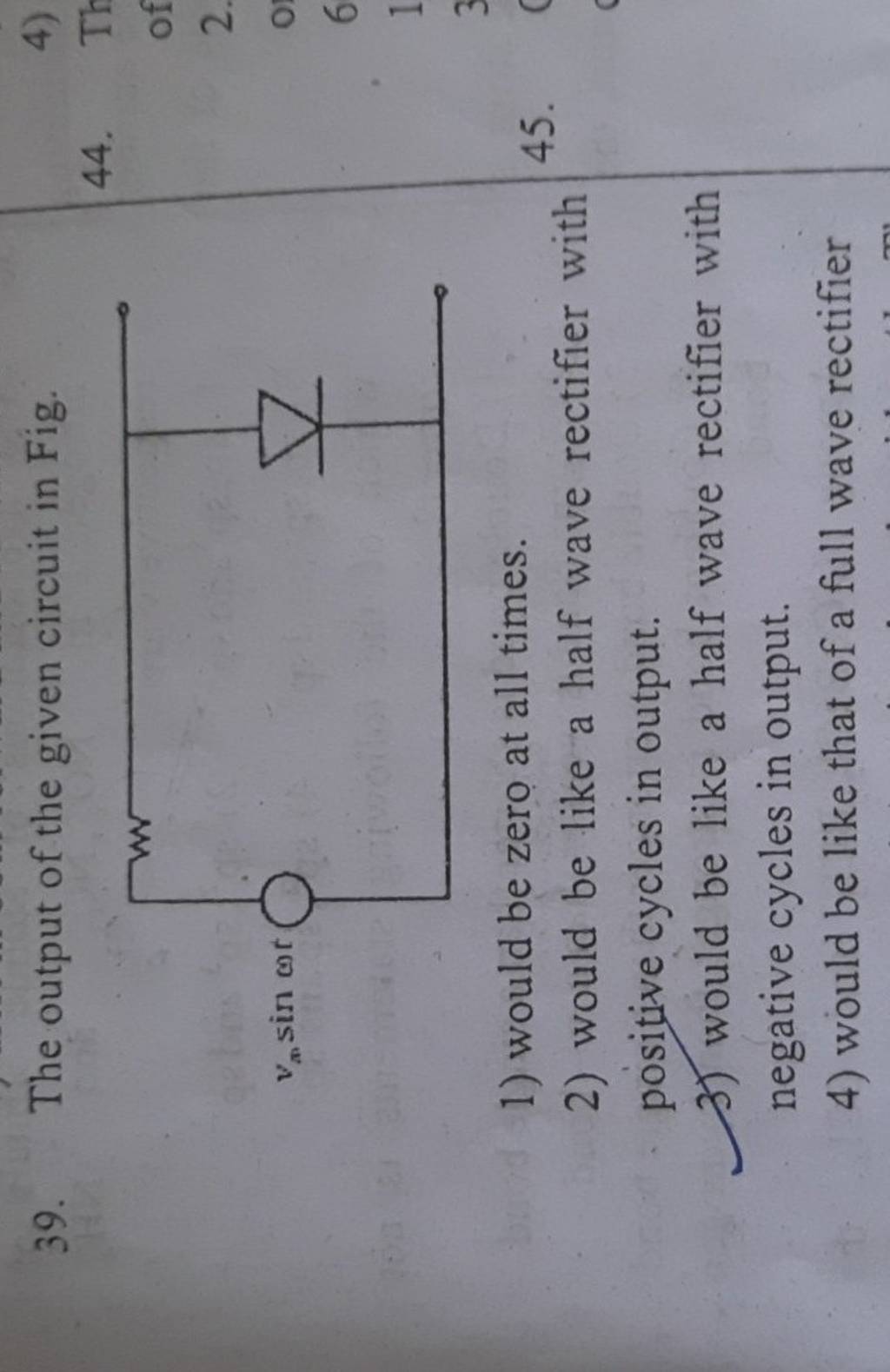 39 The Output Of The Given Circuit In Fig 1 Would Be Zero At All Times