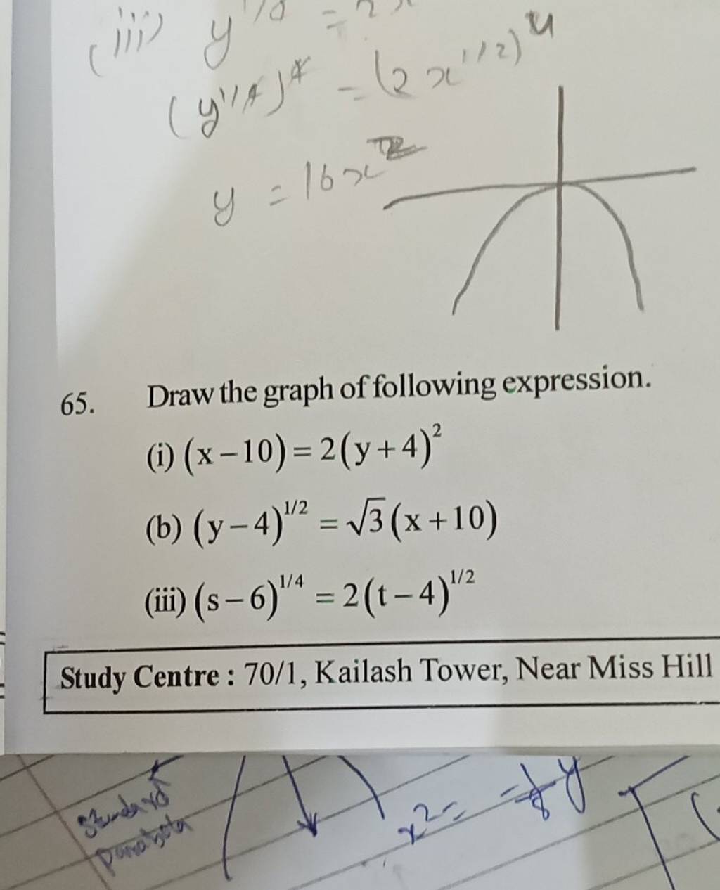 65. Draw the graph of following expression. | Filo 65. Draw the graph of following expression. | Filo