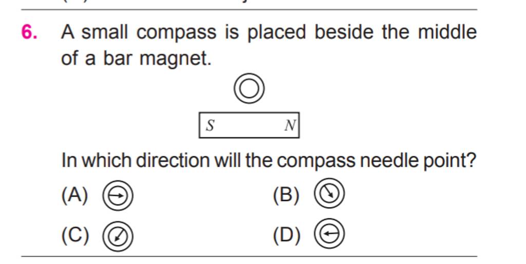 A Small Compass Is Placed Beside The Middle Of A Bar Magnet In Which Dir
