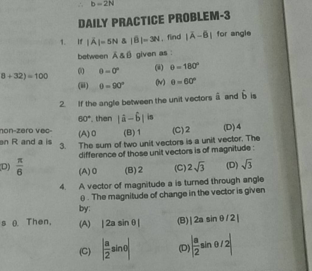 The sum of two unit vectors is a unit vector. The | Filo