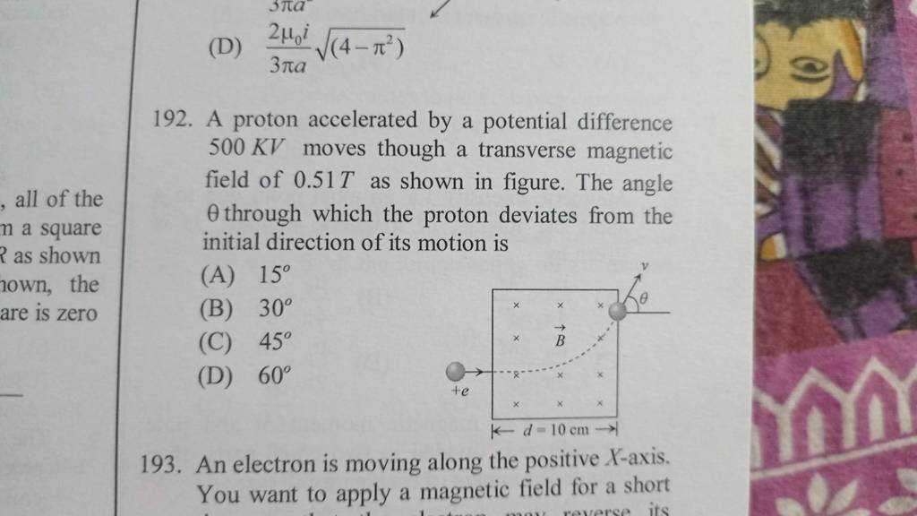 A Proton Accelerated By A Potential Difference 500kv Moves Though A Trans