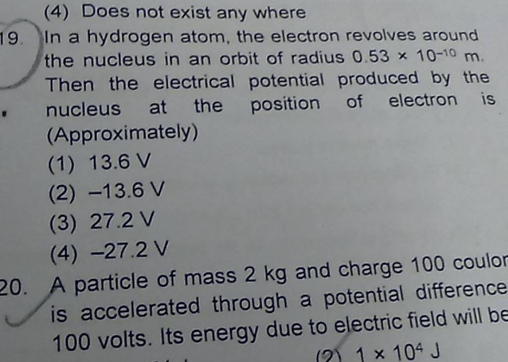 In A Hydrogen Atom The Electron Revolves Around The Nucleus In An Orbit