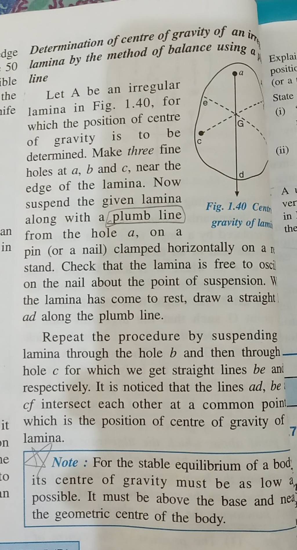 dge Determination of centre of gravity of an in 50 lamina by the method o..