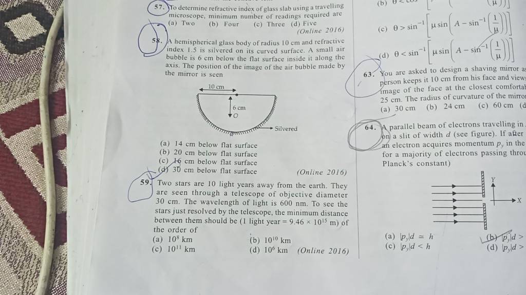 To determine refractive index of glass slab using a travelling microscope.. To determine refractive index of glass slab using a travelling microscope..