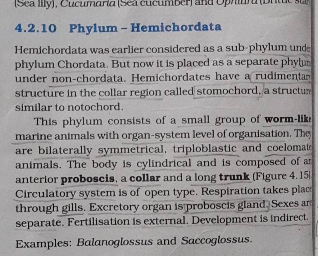 4.2.10 Phylum - Hemichordata Hemichordata was earlier considered as a sub..