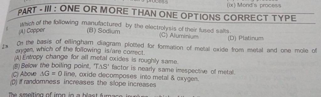 2x. On the basis of ellingham diagram plotted for formation of metal oxid..