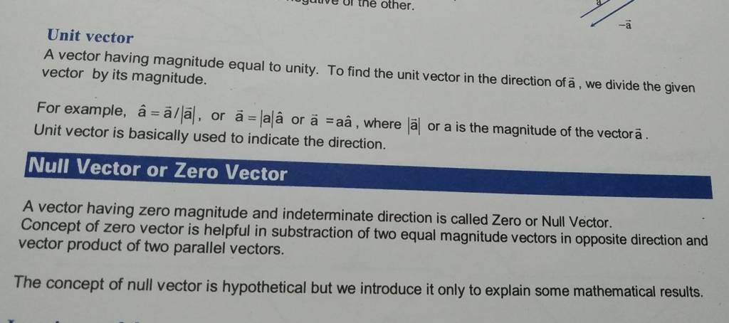 A Vector Having Magnitude Equal To Unity To Find The Unit Vector In The
