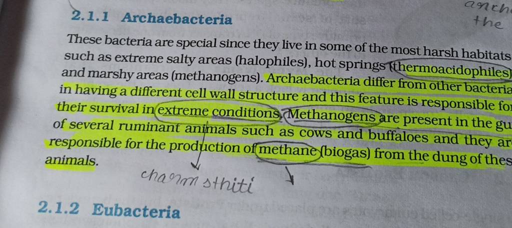 2.1.1 Archaebacteria These bacteria are special since they live in some o..