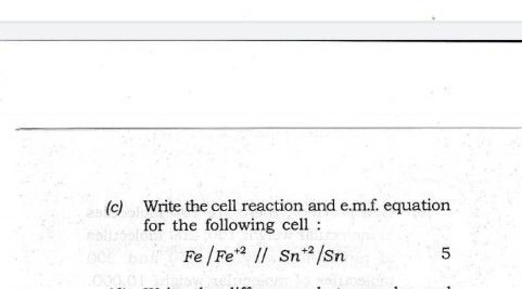 C Write The Cell Reaction And E M F Equation For The Following Cell