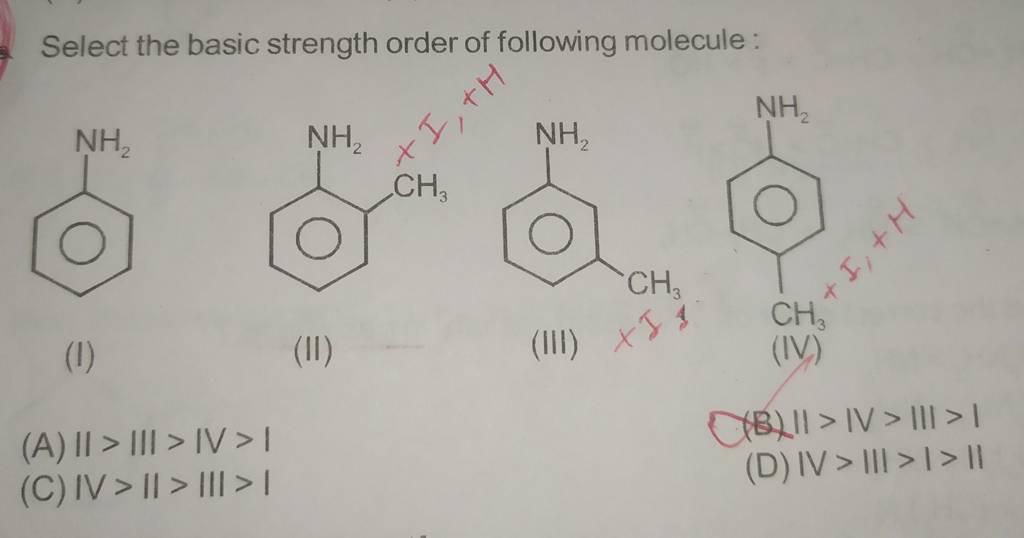 Select the basic strength order of following molecule : (I) (∥1) (III) (I.. Select the basic strength order of following molecule : (I) (∥1) (III) (I..