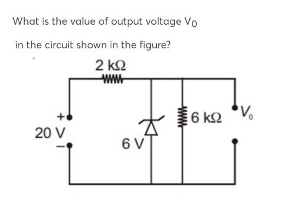 What Is The Value Of Output Voltage V0 In The Circuit Shown In The Figur 0182