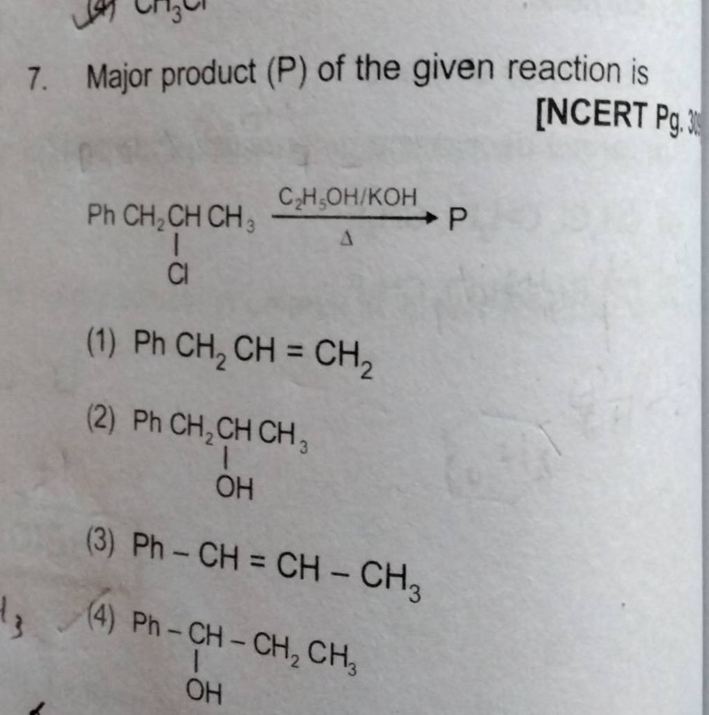 7. Major product (P) of the given reaction is [NCERT Pg. य. (1) PhCH2 CH=..