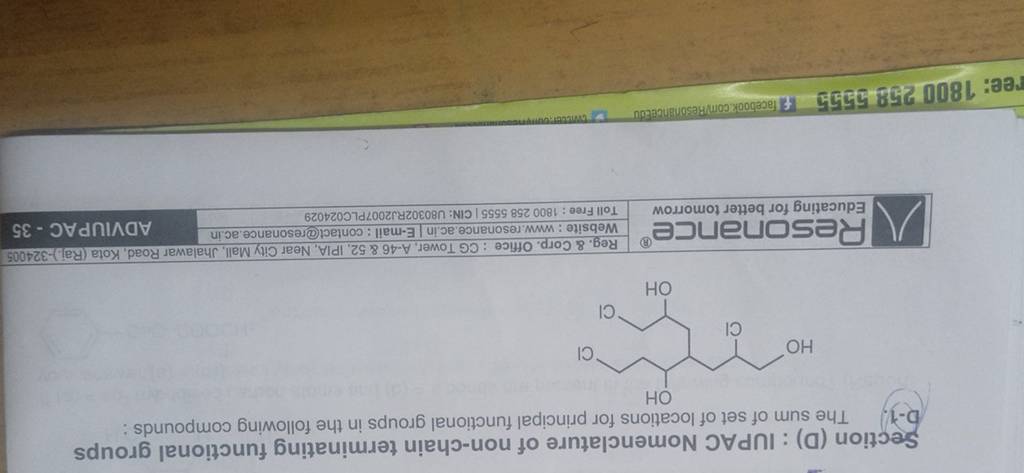 Section D Iupac Nomenclature Of Non Chain Terminating Functional Grou