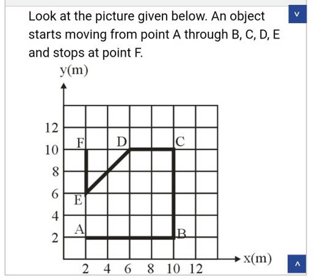 Look at the picture given below. An object starts moving from point A thr..