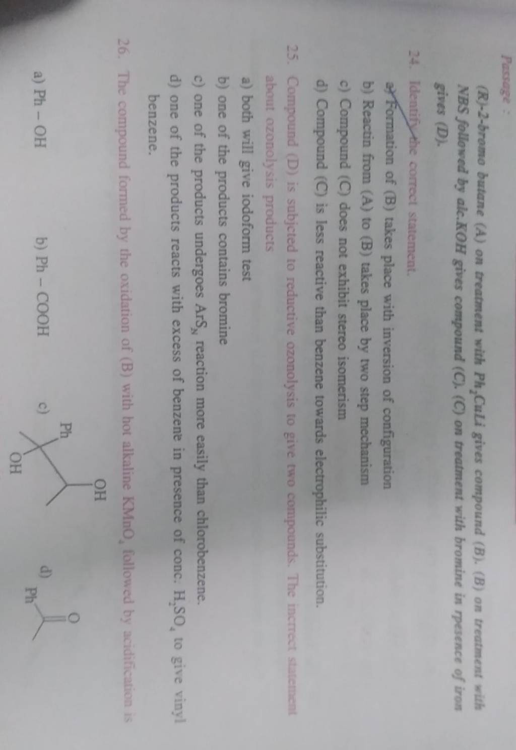 The Compound Formed By The Oxidation Of B With Hot Alkaline Kmno4 Foll