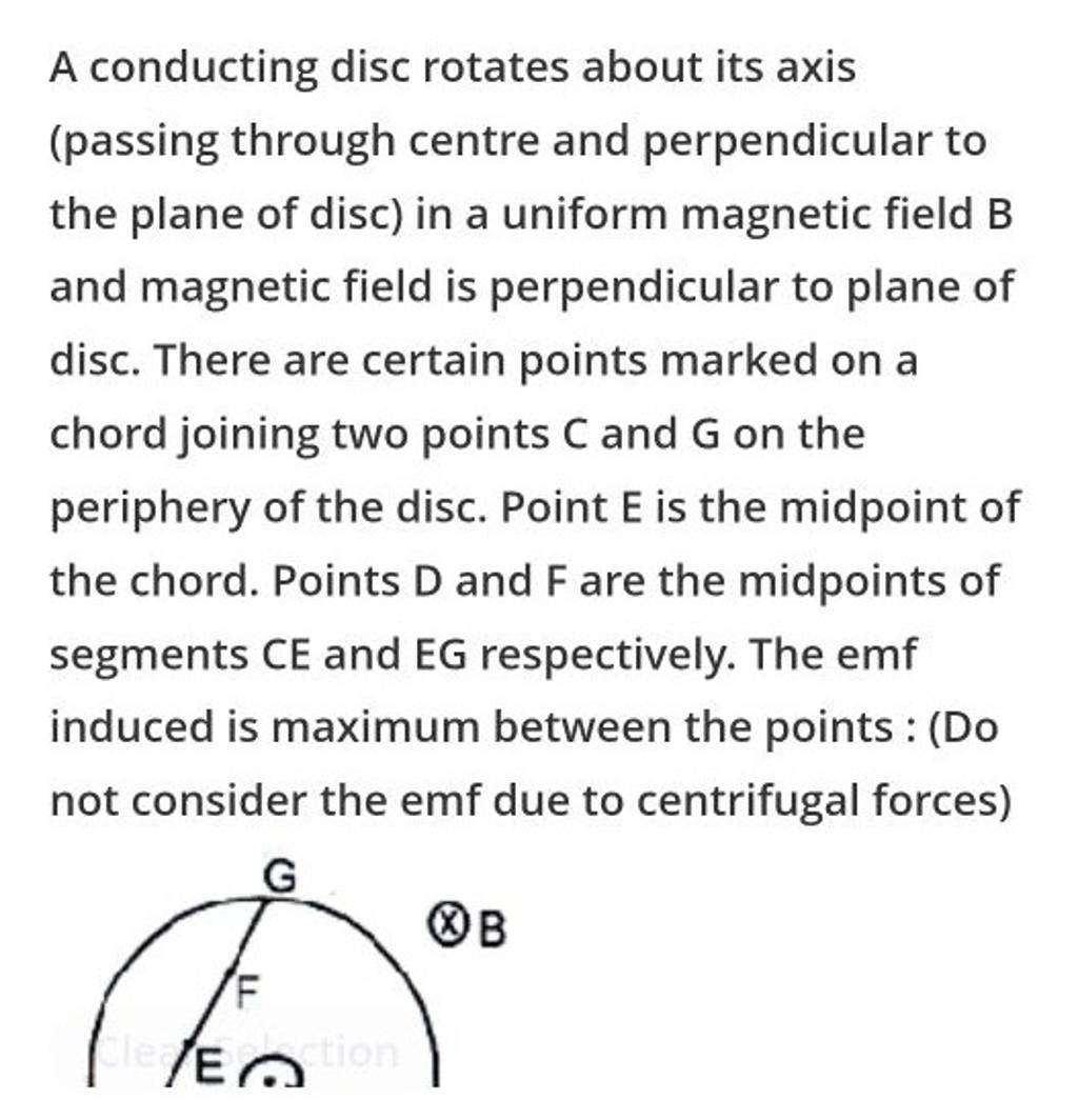 A conducting disc rotates about its axis (passing through centre and perp..