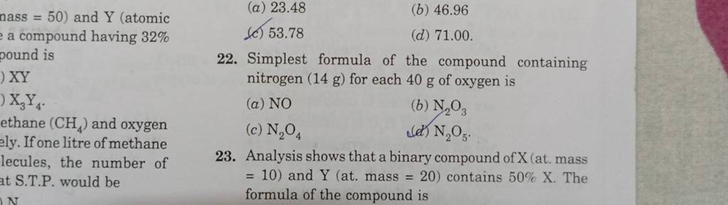 Simplest formula of the compound containing nitrogen (14 g) for each 40 g.. Simplest formula of the compound containing nitrogen (14 g) for each 40 g..
