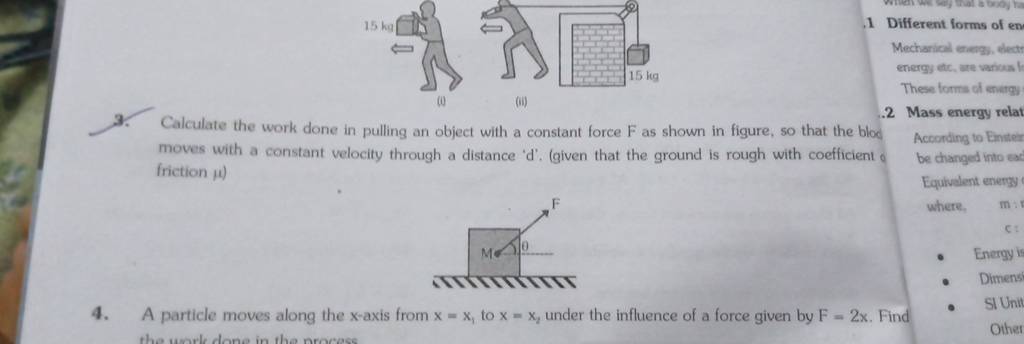3 Calculate The Work Done In Pulling An Object With A Constant Force F A