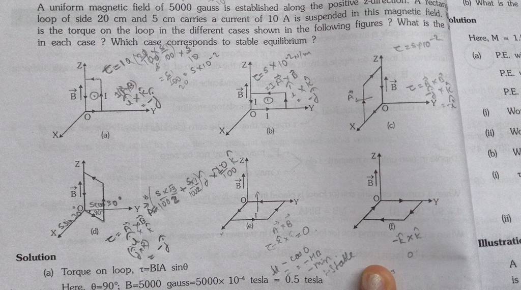 A uniform magnetic field of 5000 gauss is established along the positive