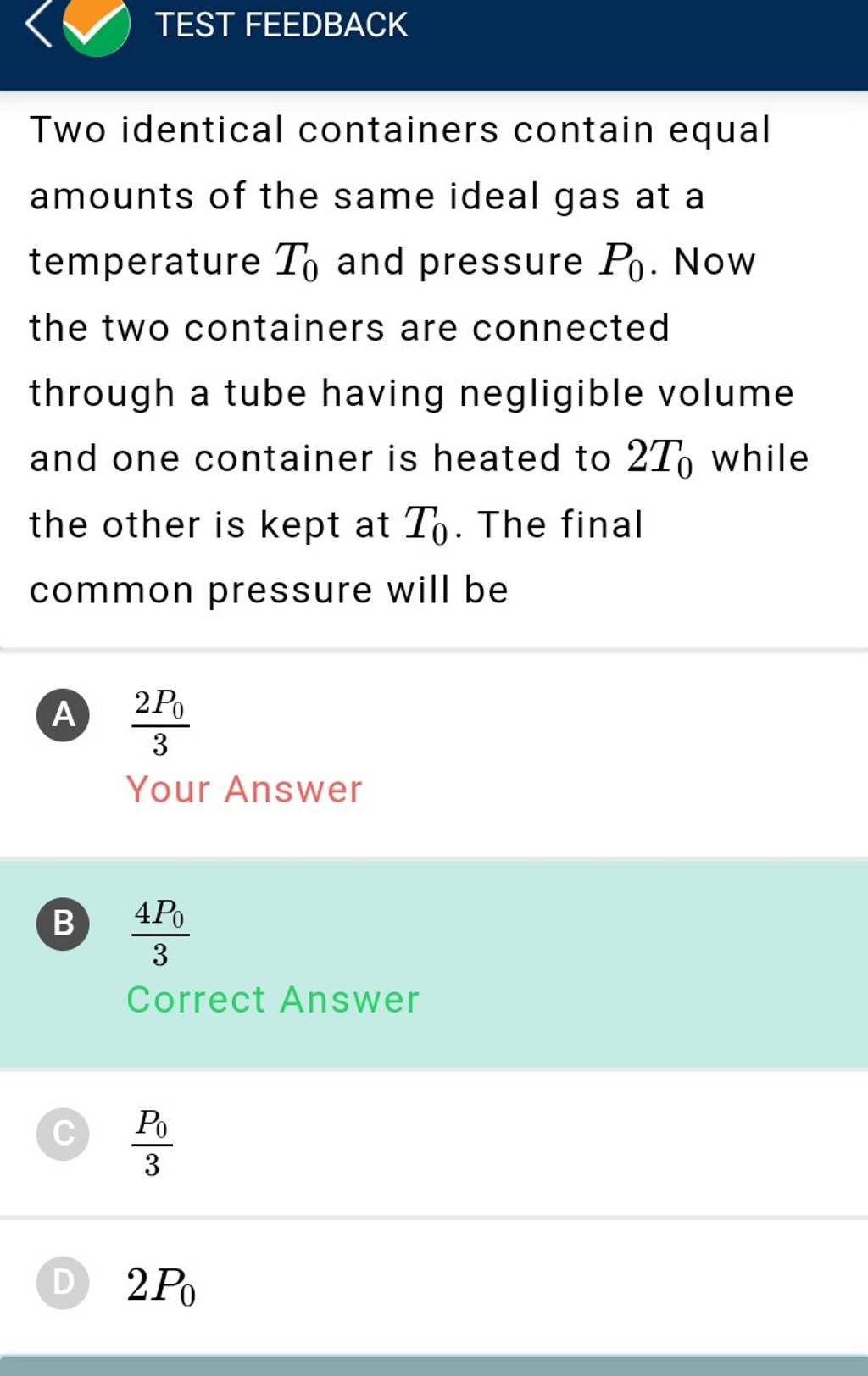Two identical containers contain equal amounts of the same ideal gas at a..