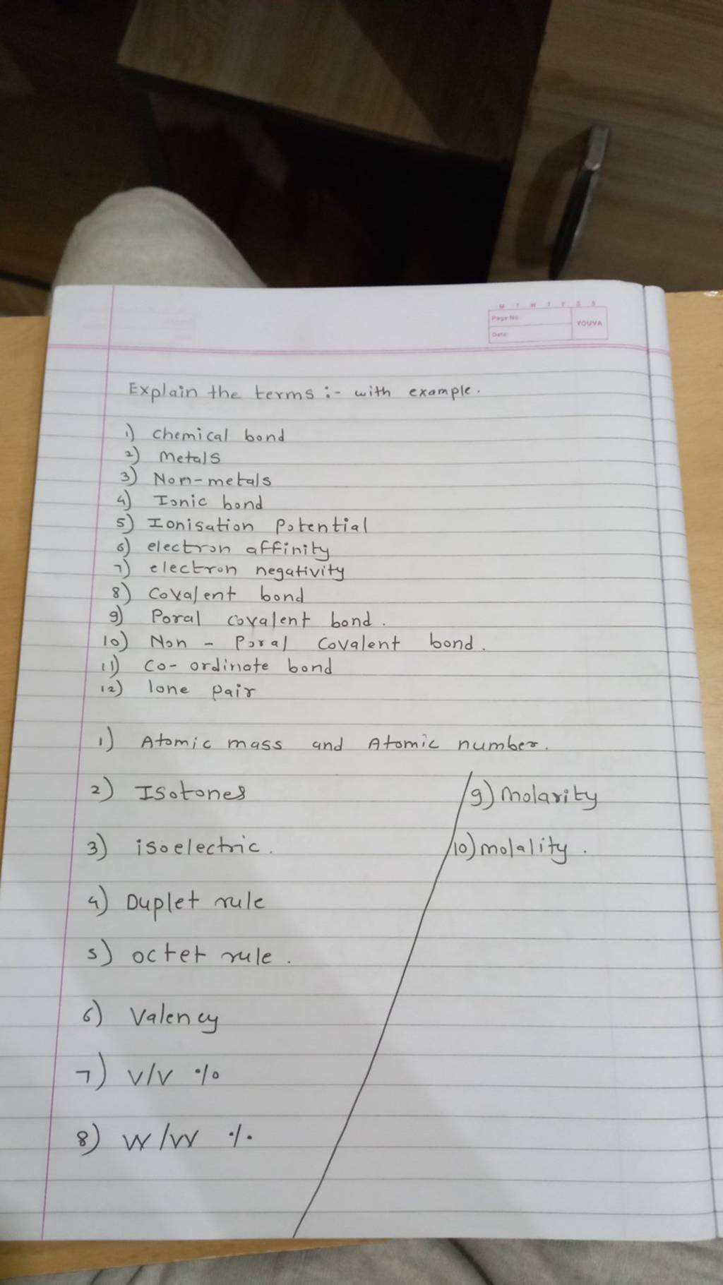 Explain the terms:- with example. | Filo