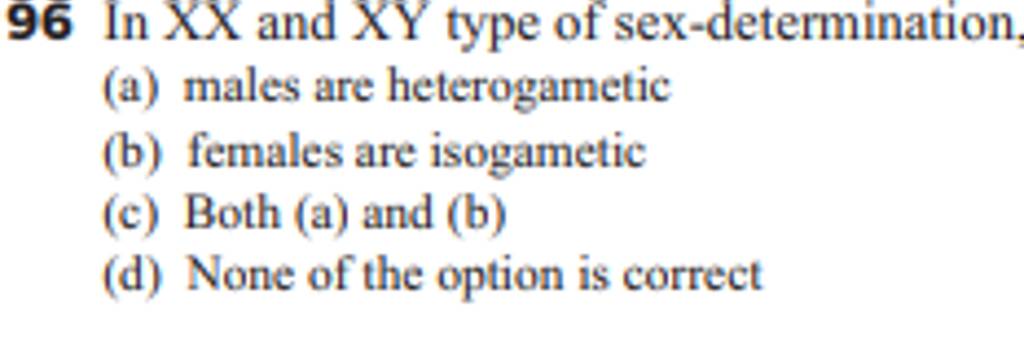 96 In XX and XY type of sex-determination, | Filo