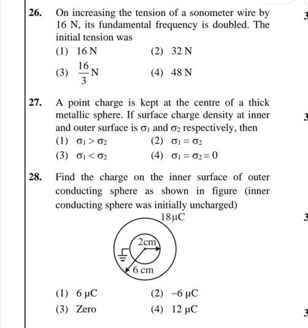 On increasing the tension of a sonometer wire by 16 N, its fundamental fr..