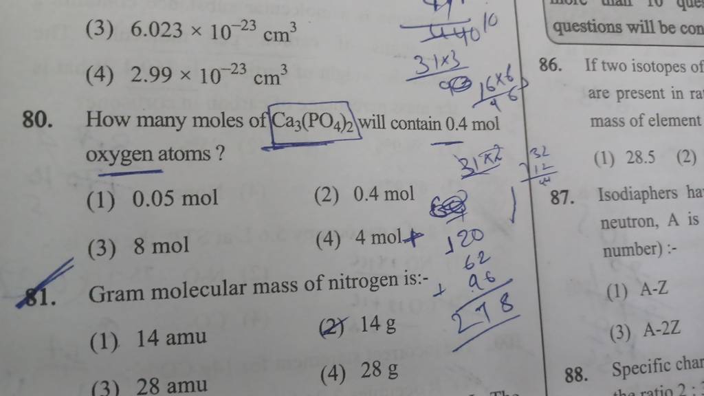 How many moles oxygen atoms ? | Filo How many moles oxygen atoms ? | Filo
