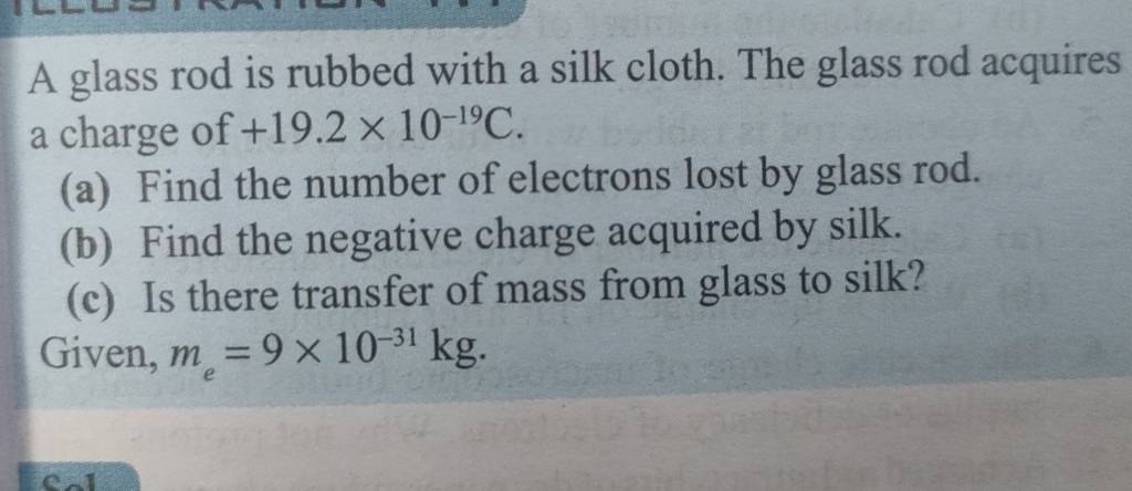 A Glass Rod Is Rubbed With A Silk Cloth The Glass Rod Acquires A Charge