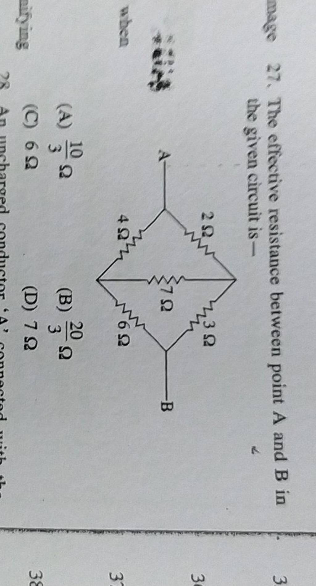 The Effective Resistance Between Point A And B In The Given Circuit Is