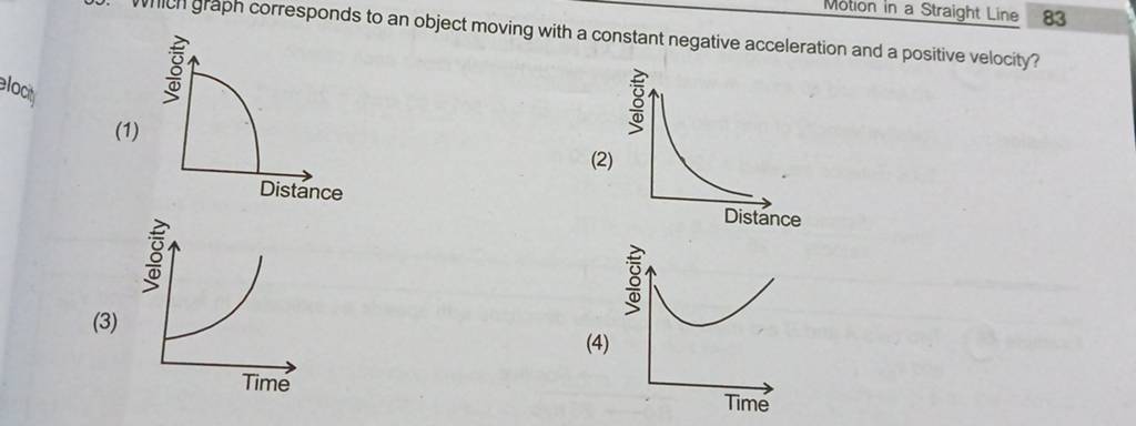 bing with a constant negative acceleration and a positive velocity? | Filo