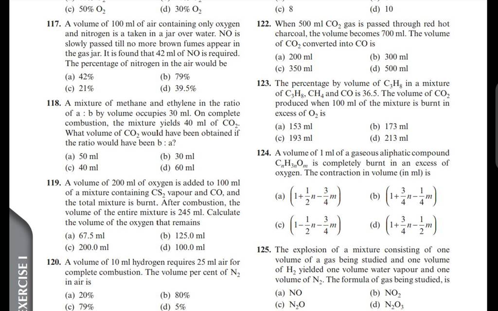 Cn H3n Om is complete contractid oxygen. The (a) (1+21 n−43 m) | Filo