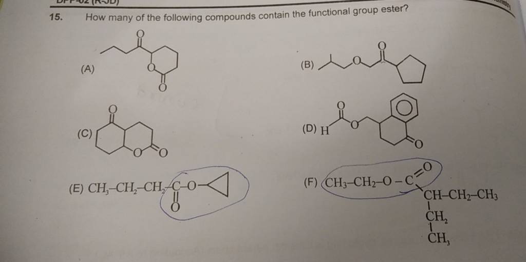 How many of the following compounds contain the functional group ester?..